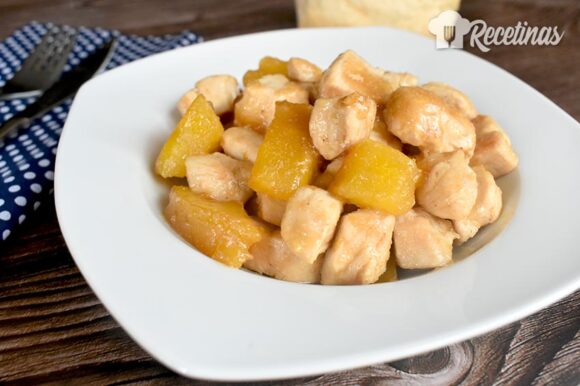 Pollo con piña natural - Recetinas