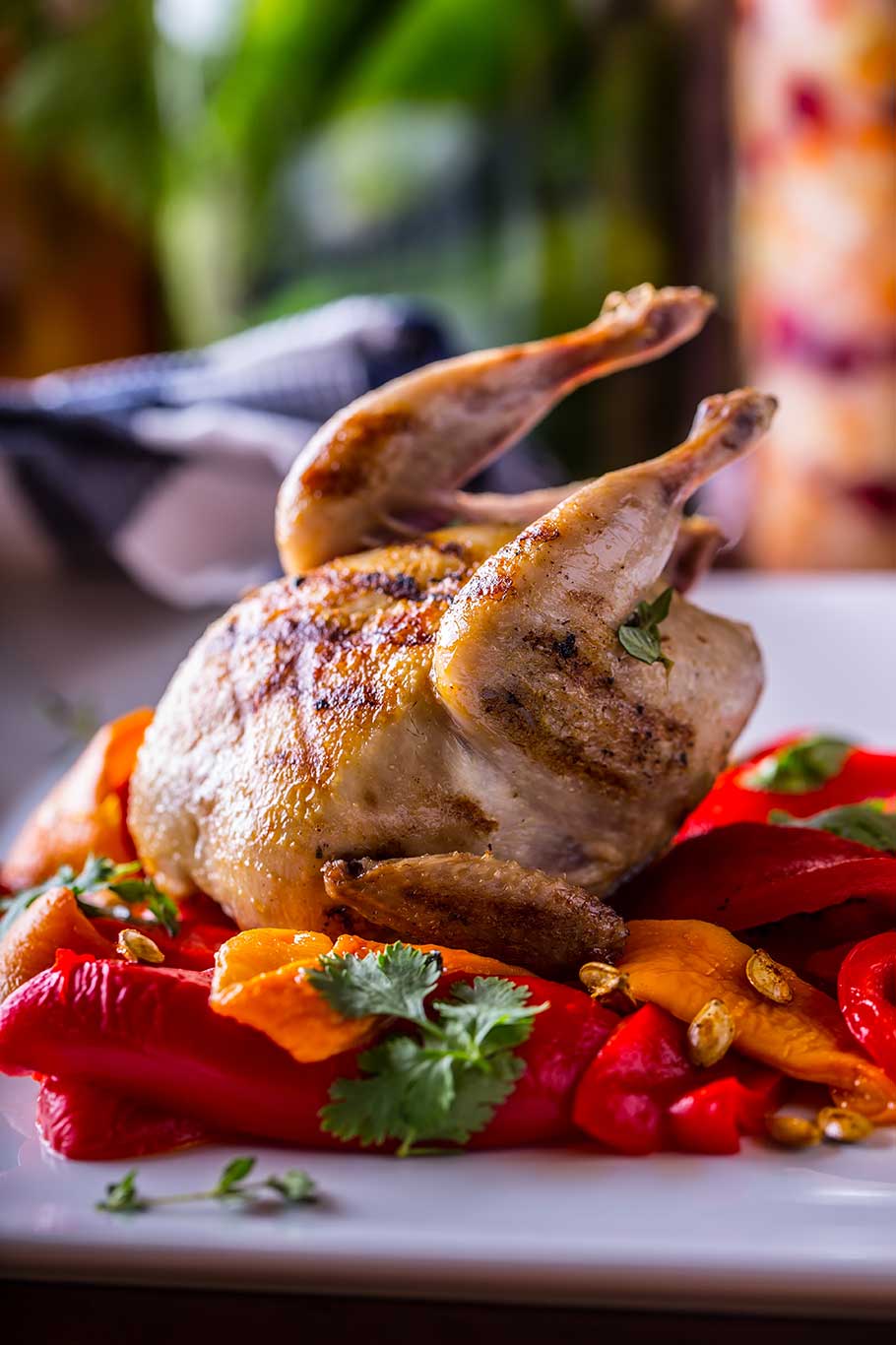 Codorniz con pimientos - Recetinas