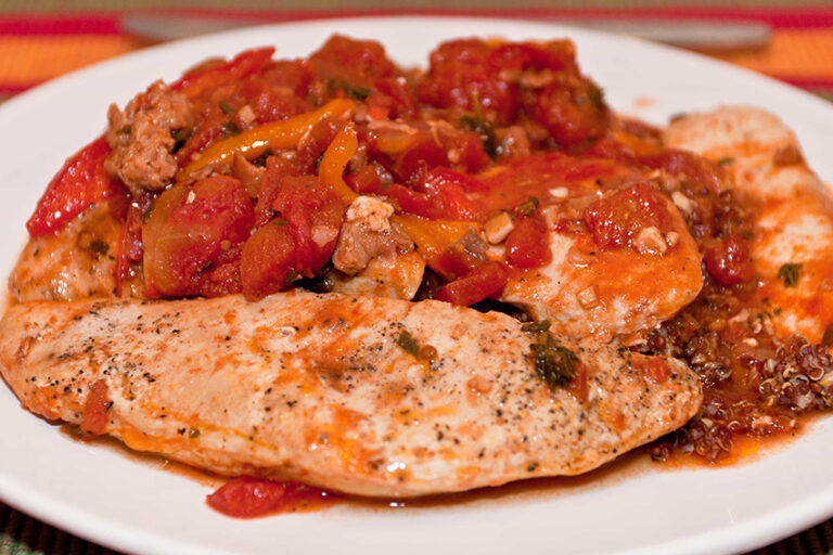 Pechugas de pollo con pimientos - Recetinas