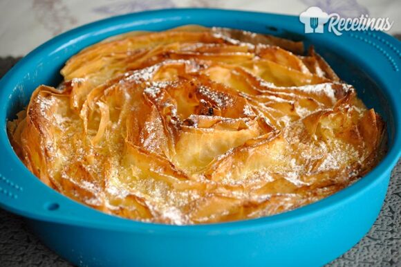 Tarta flor con masa filo - Recetinas