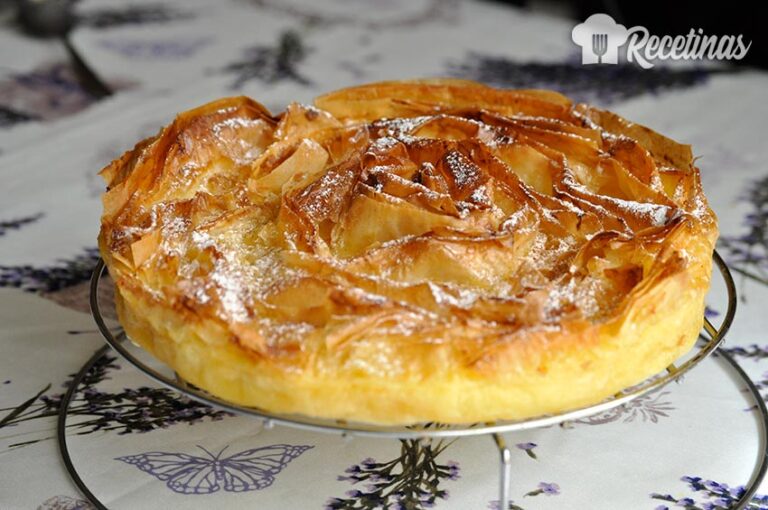 Tarta flor con masa filo - Recetinas