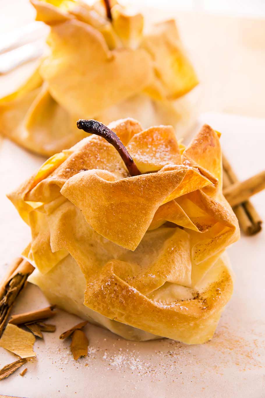 Peras envueltas con masa filo - Recetinas